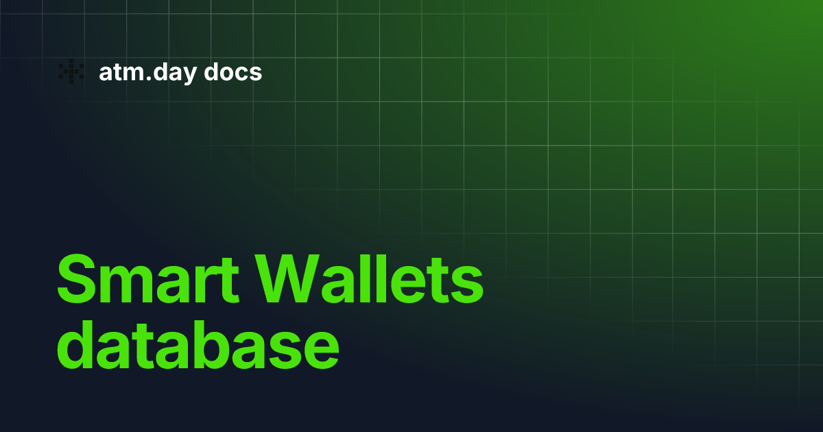 Smart Wallets database | atm.day docs